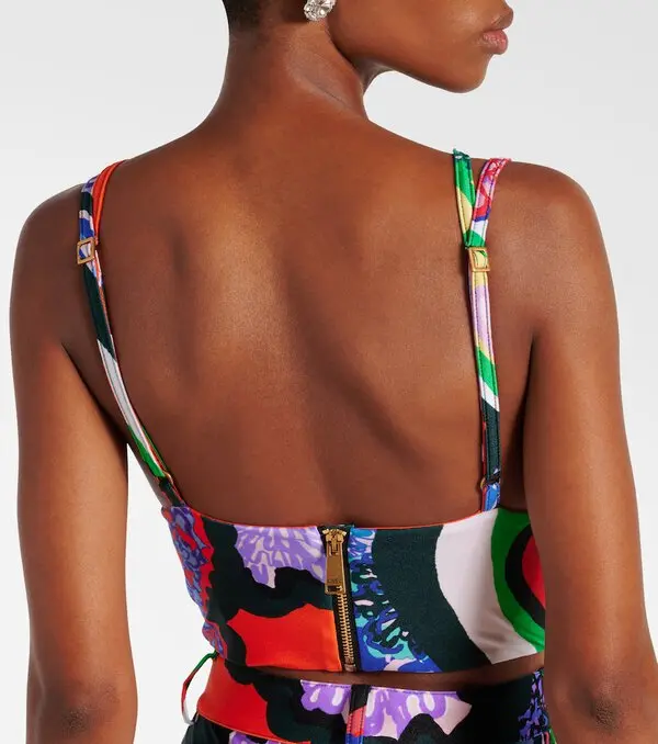 AREA Embellished Printed Top