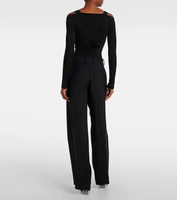 MUGLER Ribbed Knit Bodysuit