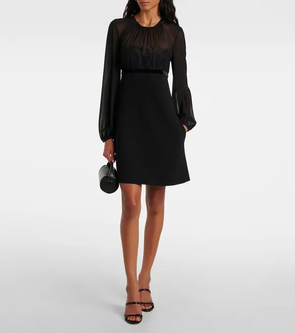 Max Mara Jader Sable And Silk Georgette Minidress