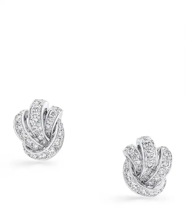 Graff Gold And Diamond Tilda's Bow Stud Earrings - White