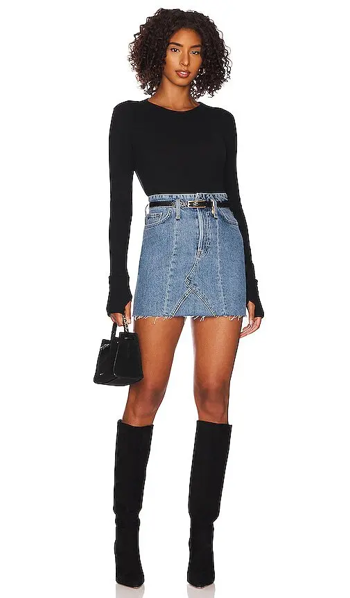 Enza Costa Cashmere Easy Cuffed Crew - Black
