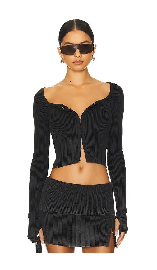 H:OURS Manon Cardigan In . Also