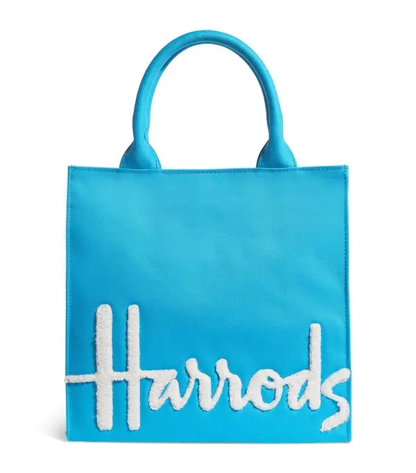 Harrods Small Cotton Logo Tote Bag