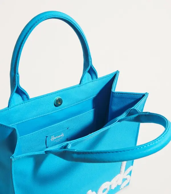 Harrods Small Cotton Logo Tote Bag