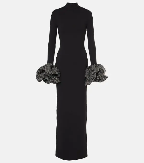 Solace London Viviana Embellished Gown - Black