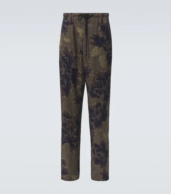Dries Van Noten Printed Straight Leg Trousers