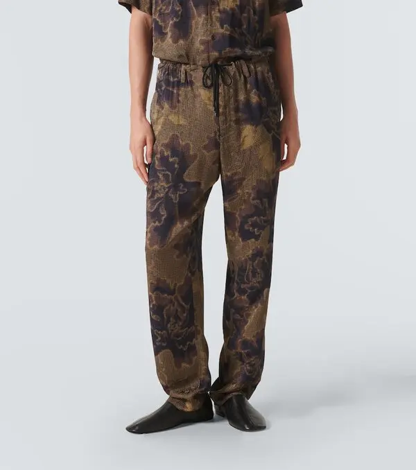 Dries Van Noten Printed Straight Leg Trousers