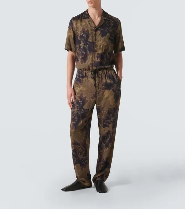 Dries Van Noten Printed Straight Leg Trousers