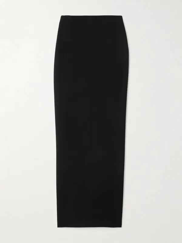 MONOT Crepe Maxi Skirt With Back Split