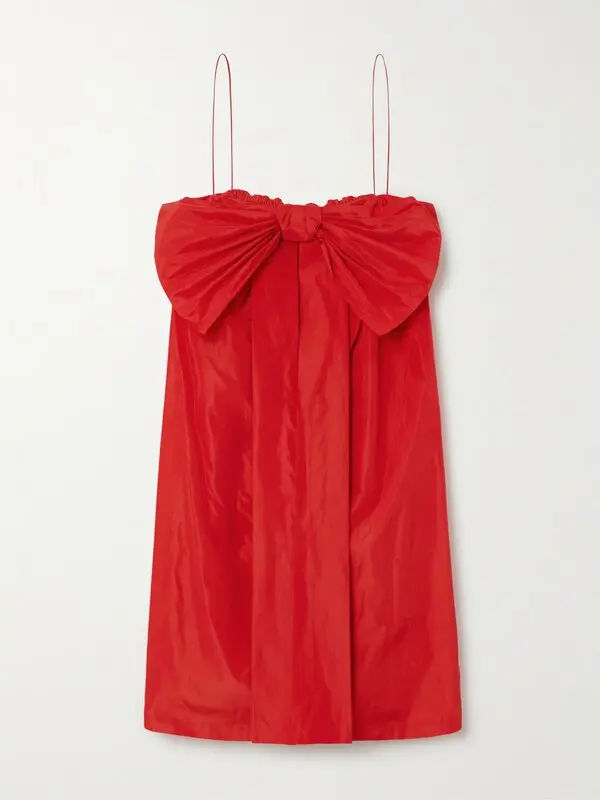 Bernadette Estee Bow-embellished Mini Dress - Red