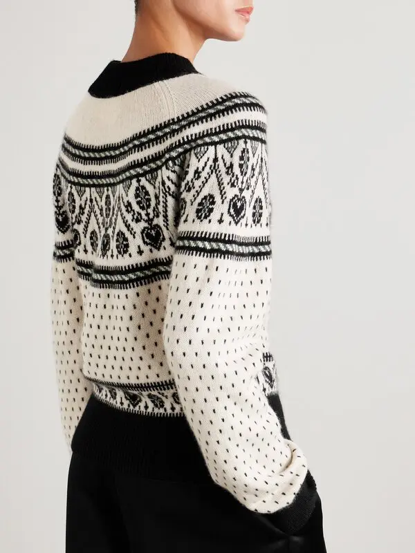 Khaite Guy Intarsia Cashmere-blend Sweater - Neutrals