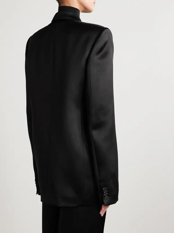 Khaite Willow Double-breasted Mikado Blazer