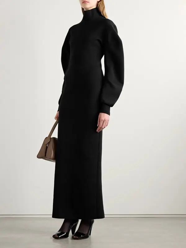 Khaite Storm Wool-blend Turtleneck Midi Dress