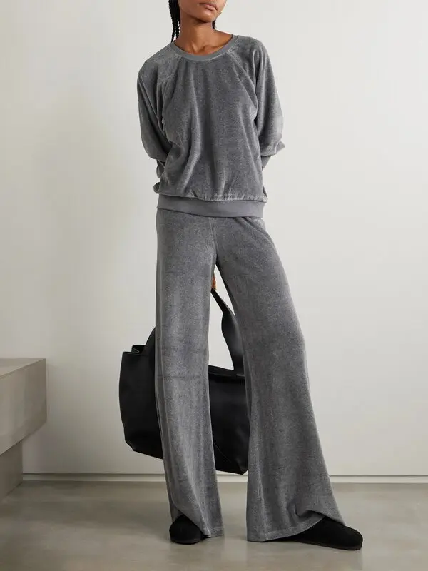 Suzie Kondi Cotton-blend Velour Raglan Sweater