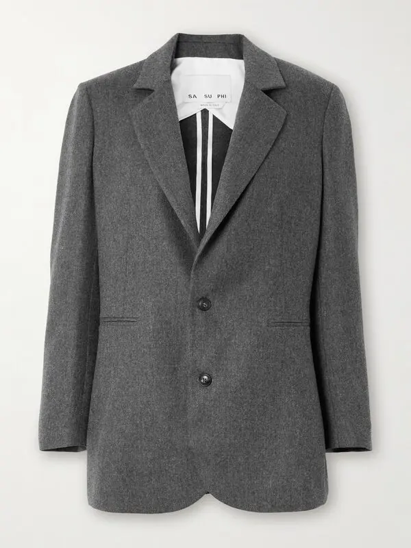 Sasuphi Bogart Wool-blend Flannel Blazer