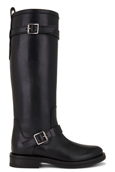 Saint Laurent Biork Leather Buckled Knee-high Boots - Nero