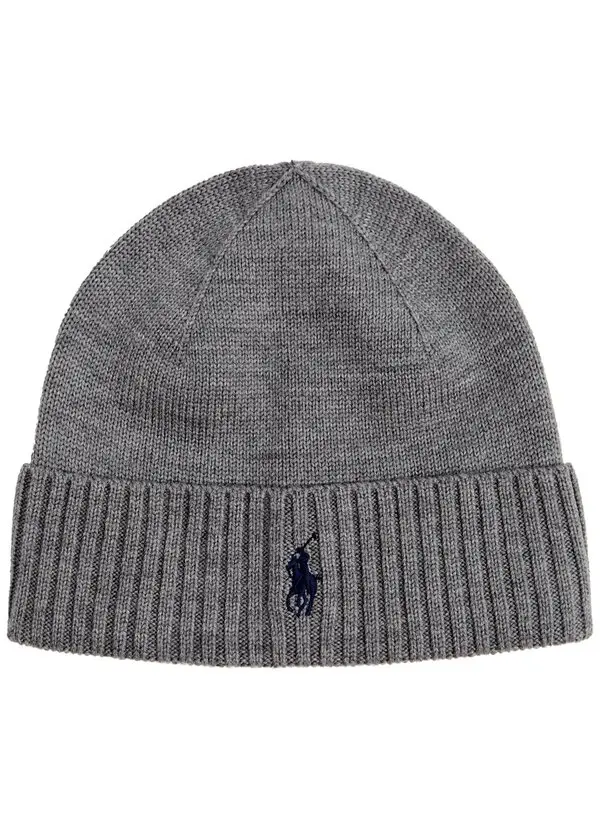 Polo Ralph Lauren Embroidered Wool Beanie - Grey