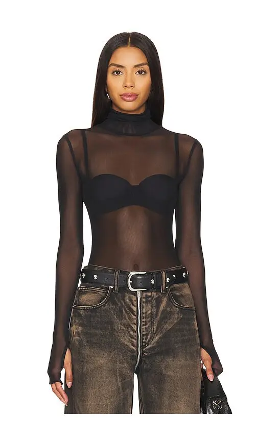 Superdown Twila Sheer Bodysuit