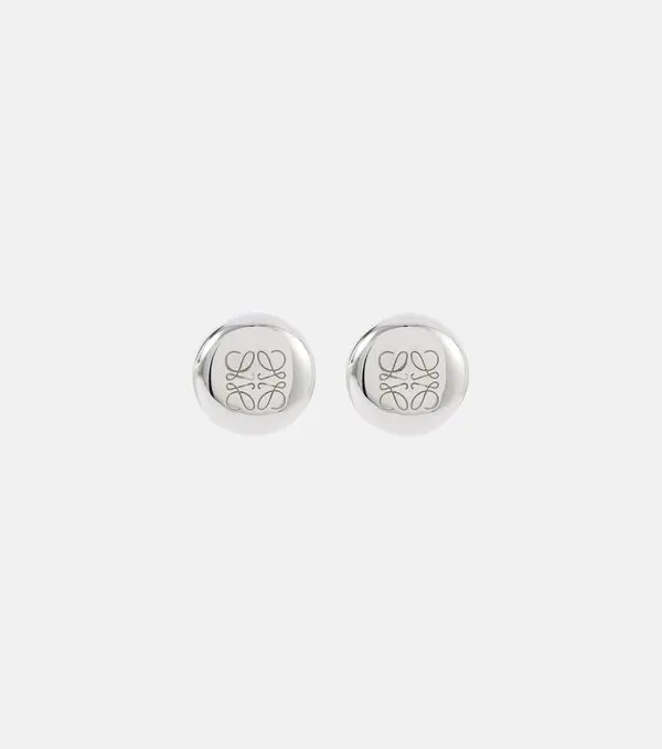 Loewe Anagram Pebble Sterling Stud Earrings - Silver