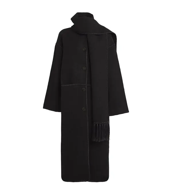 TOTEME Wool-blend Scarf Coat - Black