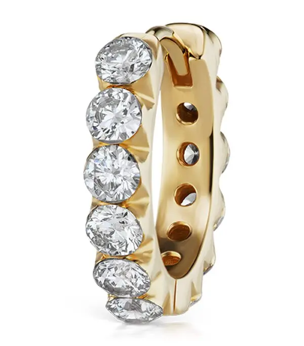MARIA TASH Large Diamond Eternity Hoop Earring - Gold