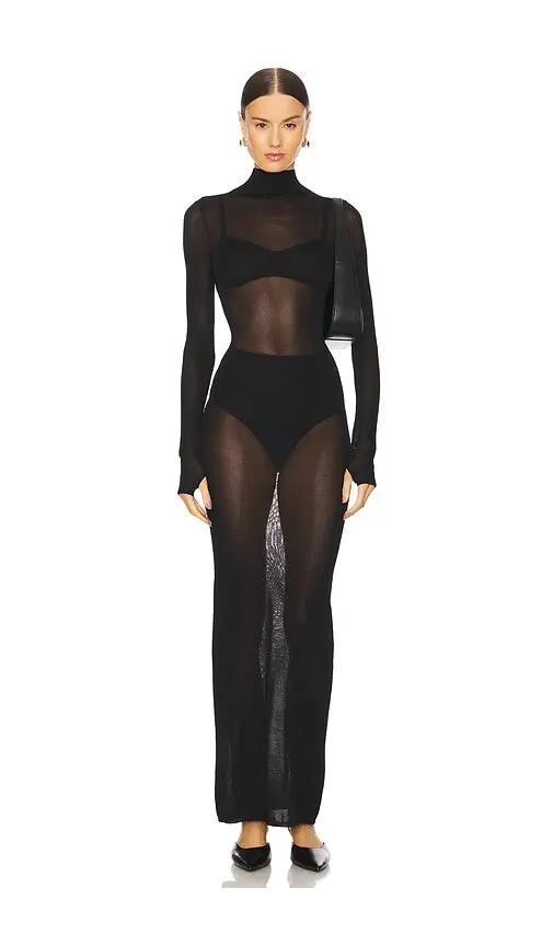 L'academie Reyes Maxi Knit Dress - Black