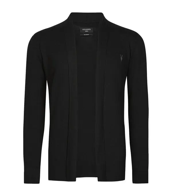 ALLSAINTS Merino Wool Mode Cardigan - Black