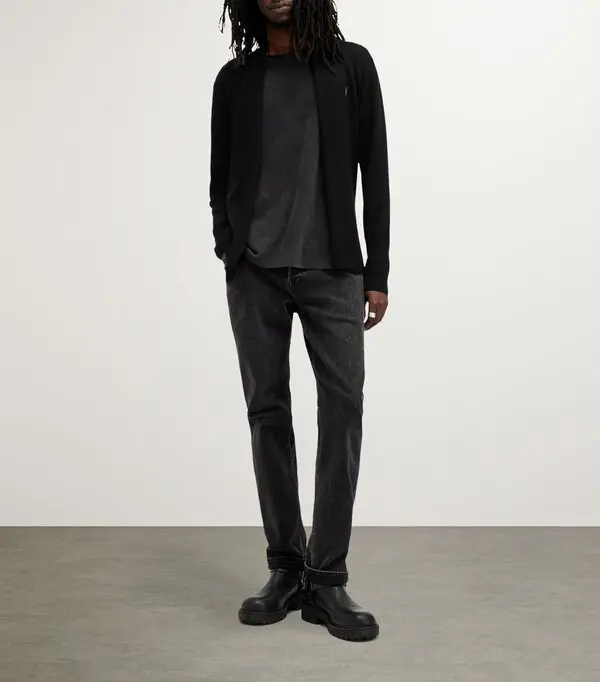 ALLSAINTS Merino Wool Mode Cardigan - Black
