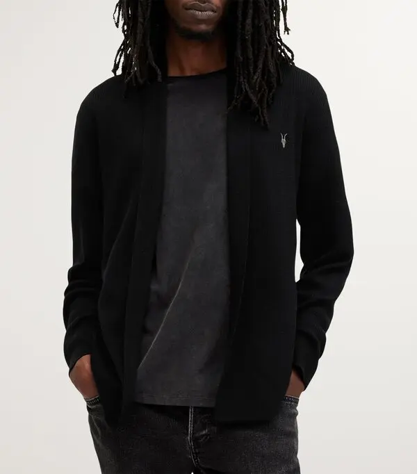ALLSAINTS Merino Wool Mode Cardigan - Black