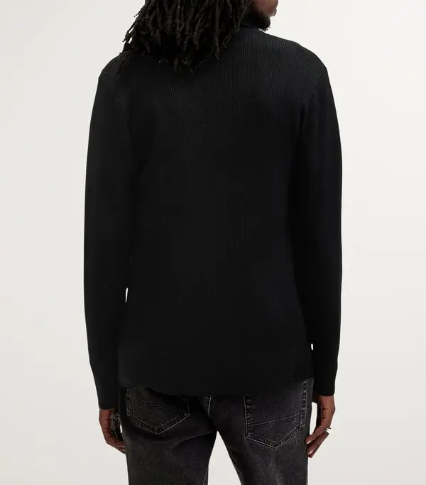 ALLSAINTS Merino Wool Mode Cardigan - Black