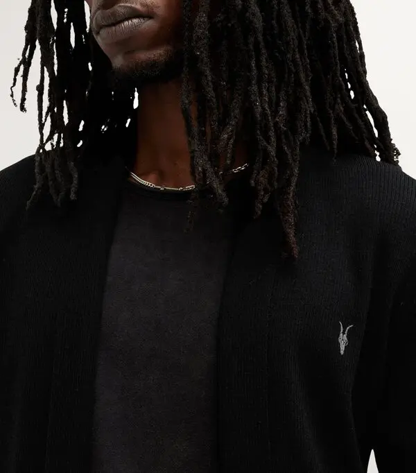 ALLSAINTS Merino Wool Mode Cardigan - Black