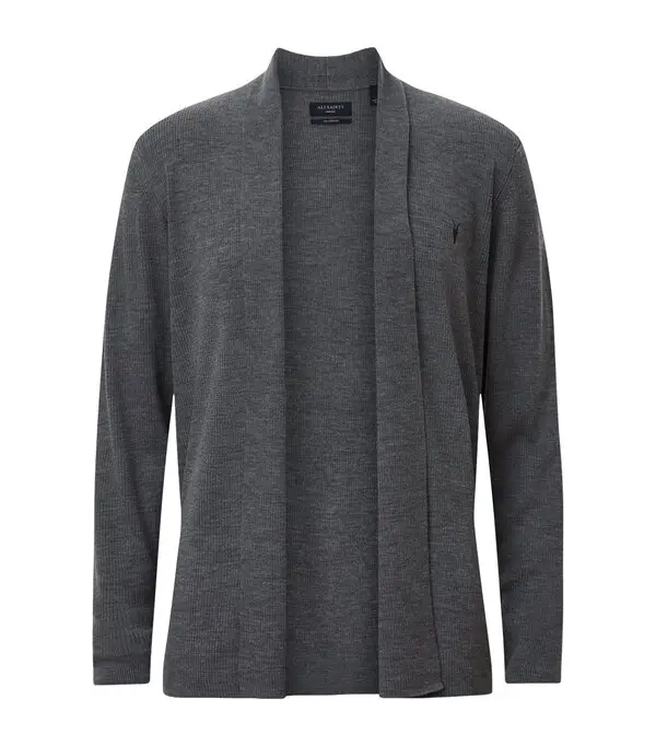 ALLSAINTS Merino Wool Mode Cardigan - Grey