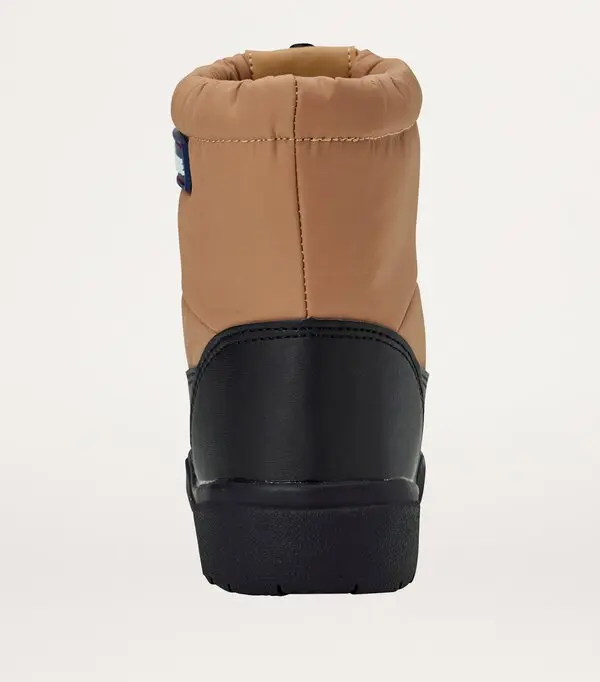 MIKI HOUSE Padded Ankle Boots With Toggle Fastening - Beige
