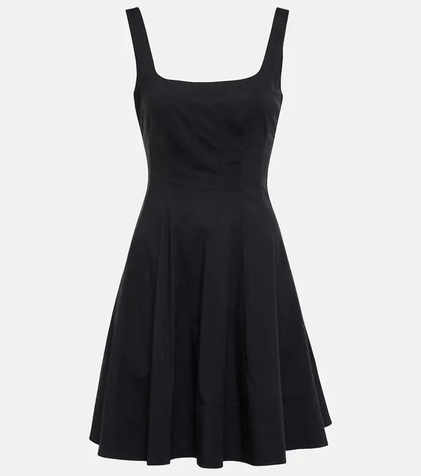 Staud Wells Cotton Mini Dress - Black