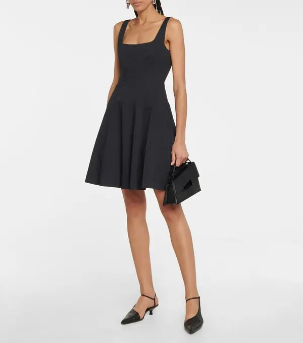 Staud Wells Cotton Mini Dress - Black