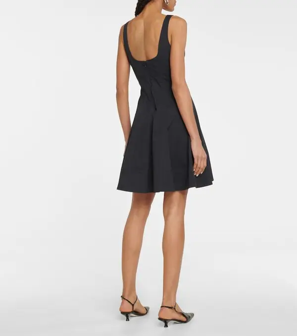 Staud Wells Cotton Mini Dress - Black