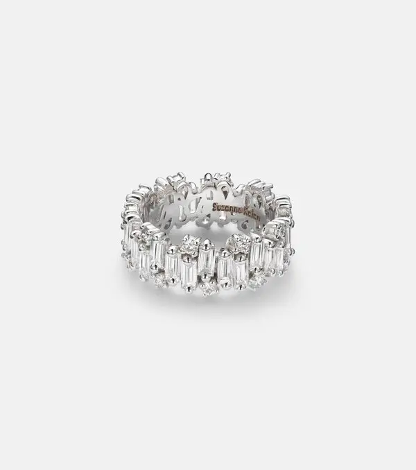 SUZANNE KALAN Shimmer Audrey 18kt White Gold Diamond Ring - Silver