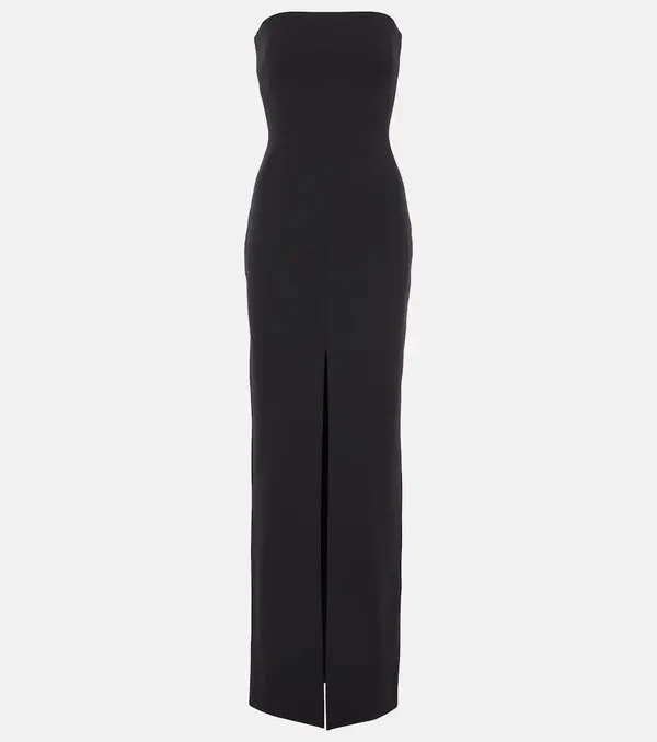 Solace London Strapless Crepe Maxi Dress - Black