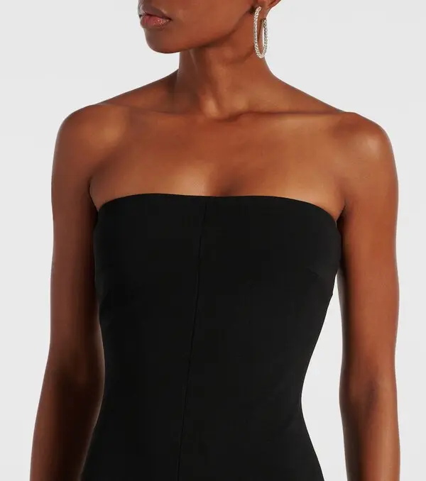 Solace London Strapless Crepe Maxi Dress