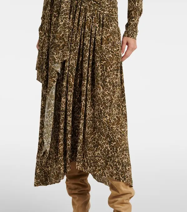 Isabel Marant Étoile Zeidi Leopard-print Draped Maxi Dress