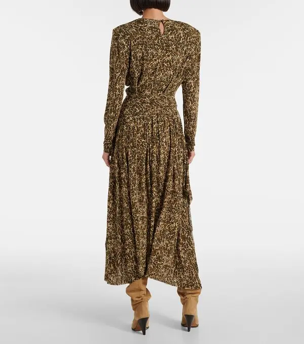 Isabel Marant Étoile Zeidi Leopard-print Draped Maxi Dress