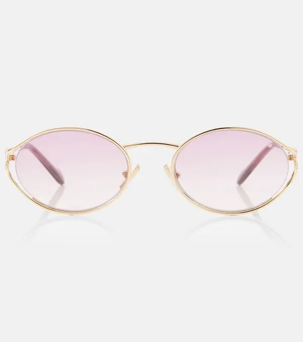 Miu Miu Oval Sunglasses - Pink