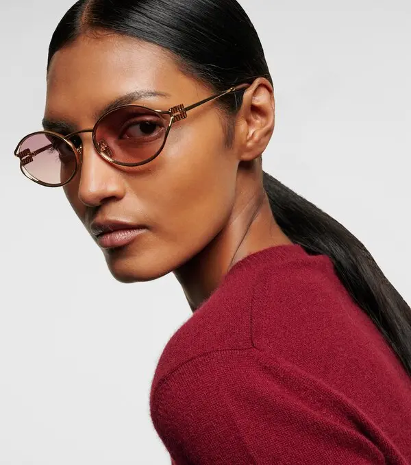 Miu Miu Oval Sunglasses - Pink