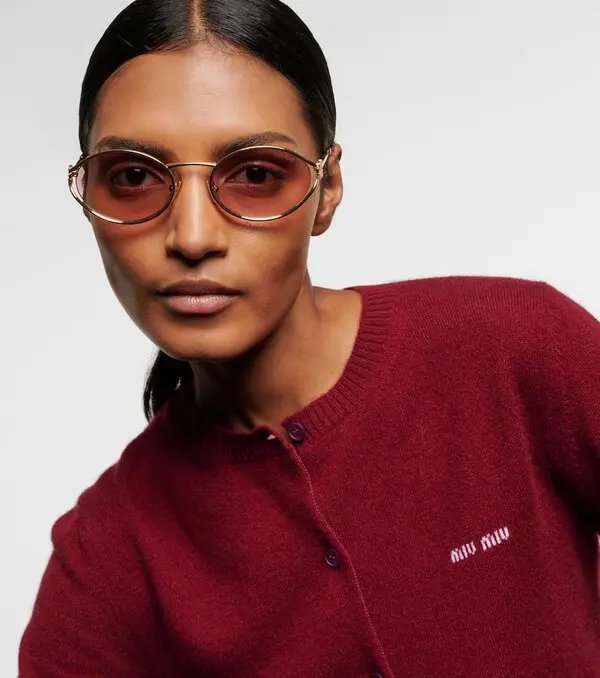 Miu Miu Oval Sunglasses - Pink