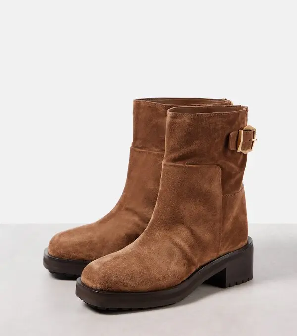 JIMMY CHOO Brooklyn 50 Suede Ankle Boots - Brown