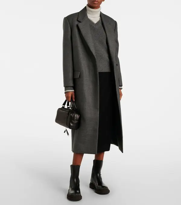 Brunello Cucinelli Midi Skirt In Wool, Cashmere, And Silk