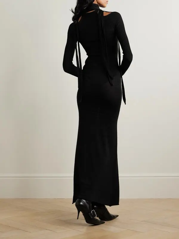 Y/project Maxi Dress With Detachable Scarf Detail