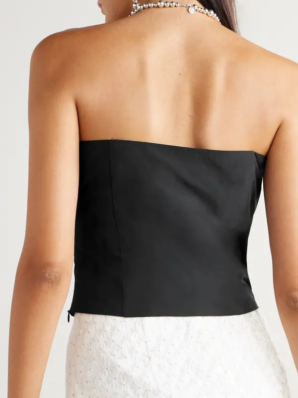 Bernadette Lena Cropped Taffeta Bustier Top