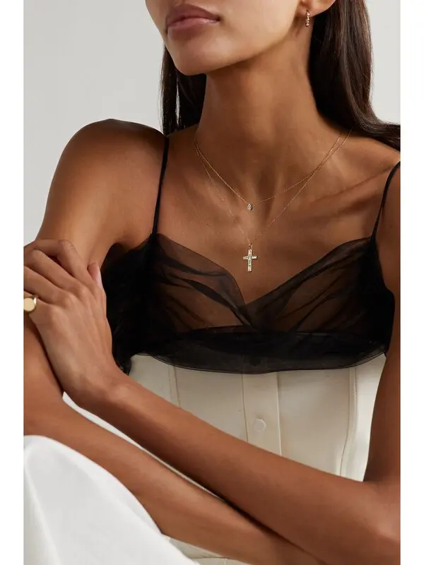 Mateo 14-karat Pear-cut Diamond Necklace