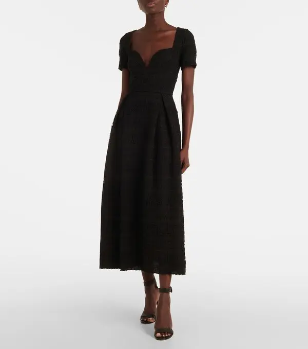 Elie Saab Macramé Midi Dress